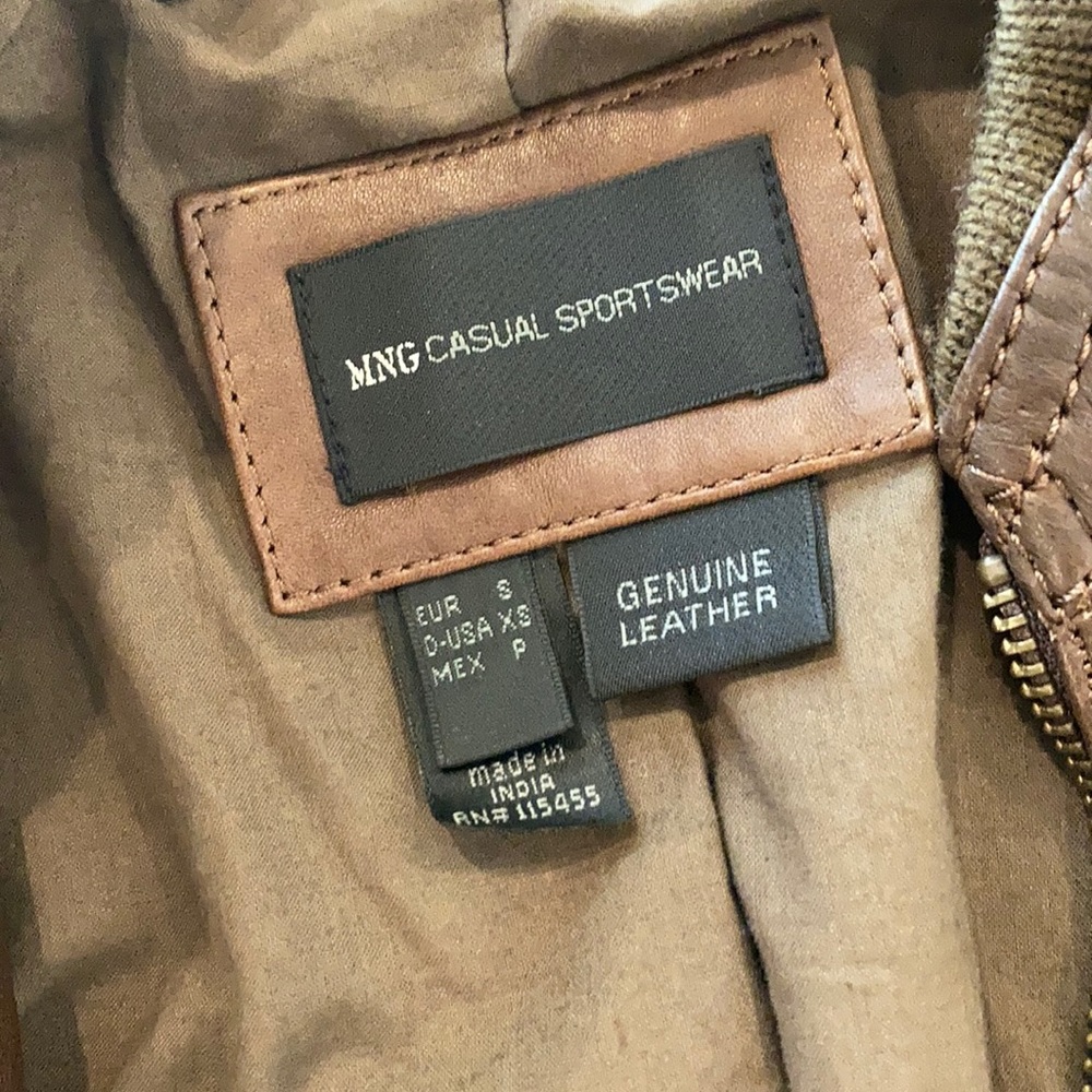 Mng By Mango Leather Jacket - Gem